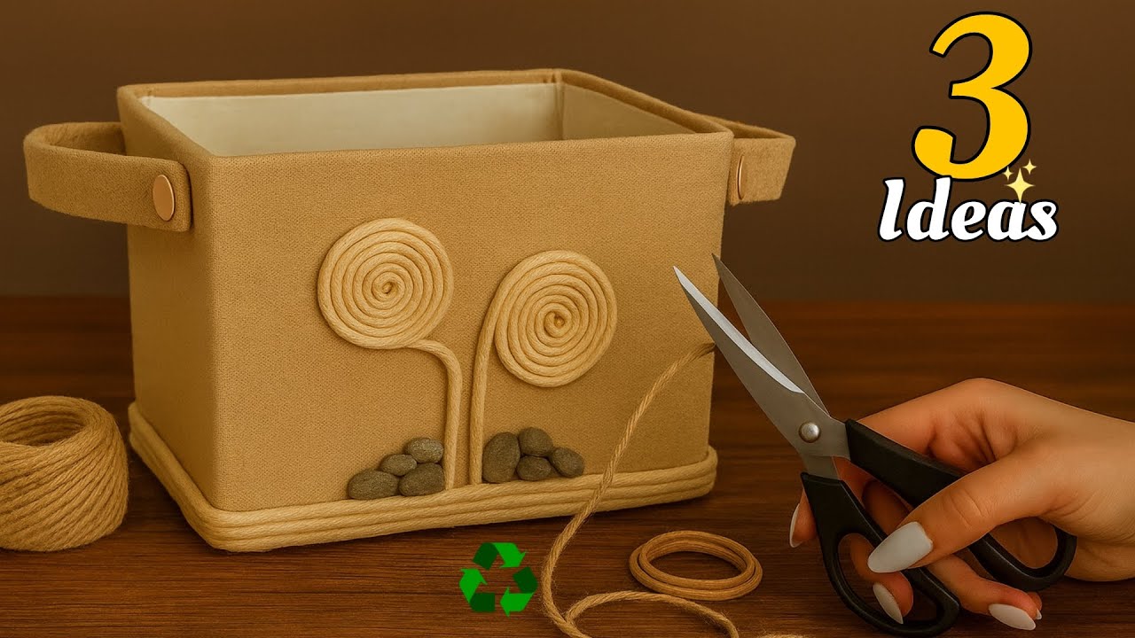 DIY Storage Basket from Recycled Cardboard & Jute | Low Budget Home ...