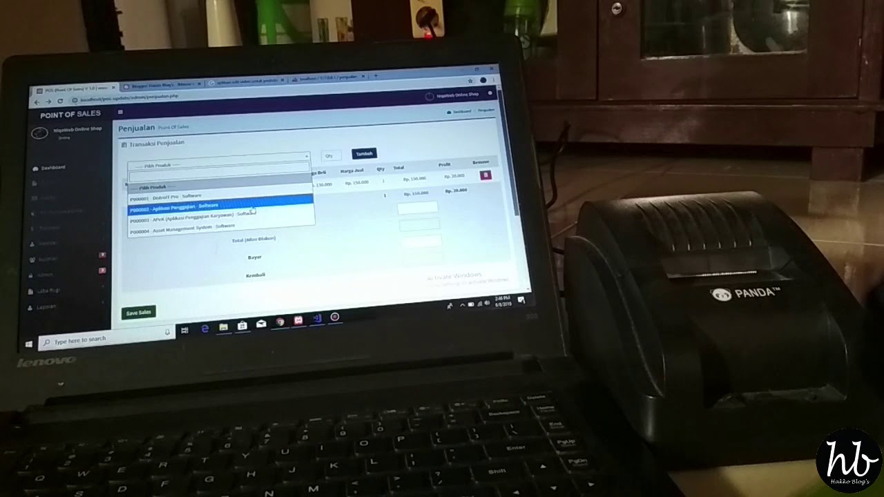 Aplikasi POS dengan printer Thermal Panda - YouTube