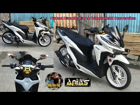 Honda Click Naked Handle Bar & Windshield Conversion (Time-lapse) - YouTube