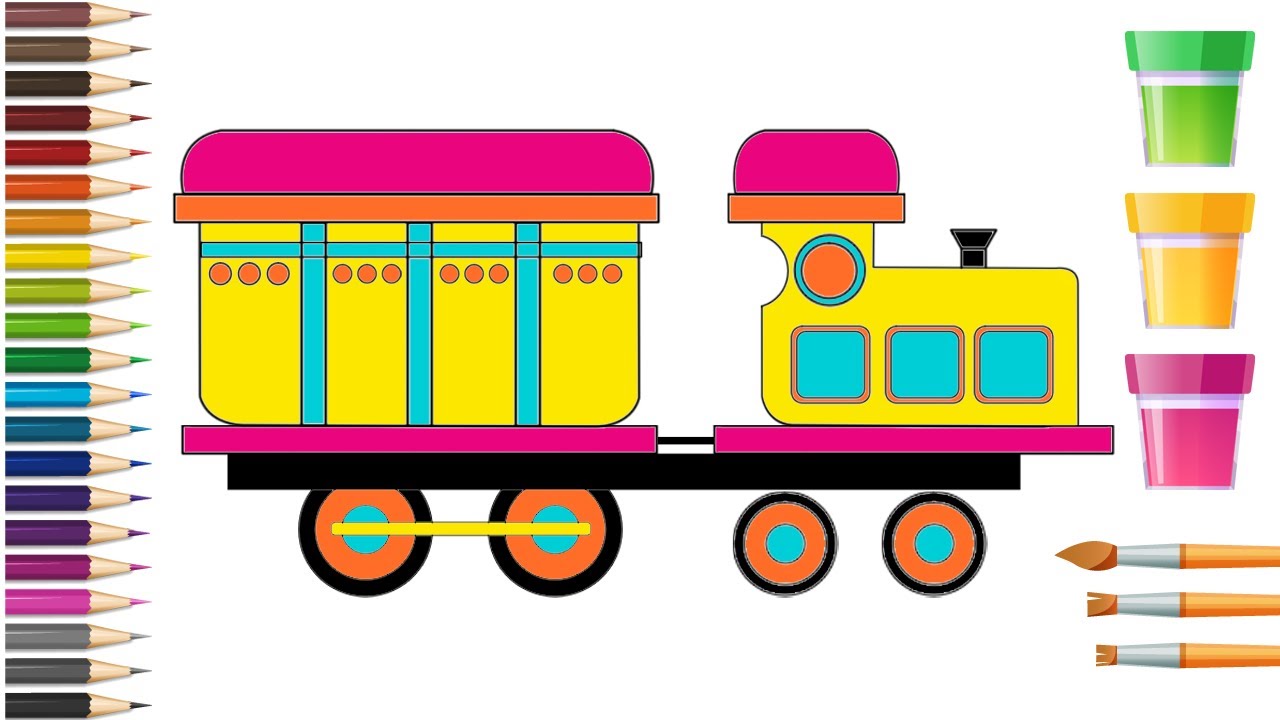 train wala cartoon | Drawing of the cartoon train | cartoon ka video ...
