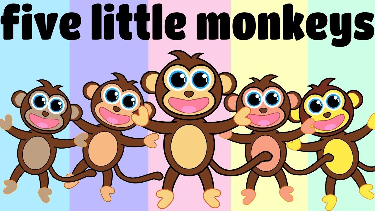five Little Monkeys Jumping On The Bed Nursery Rhymes | Kids English ...