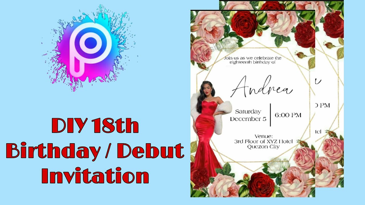 DIY Red Rose 18th Birthday/ Debut Invitation - YouTube