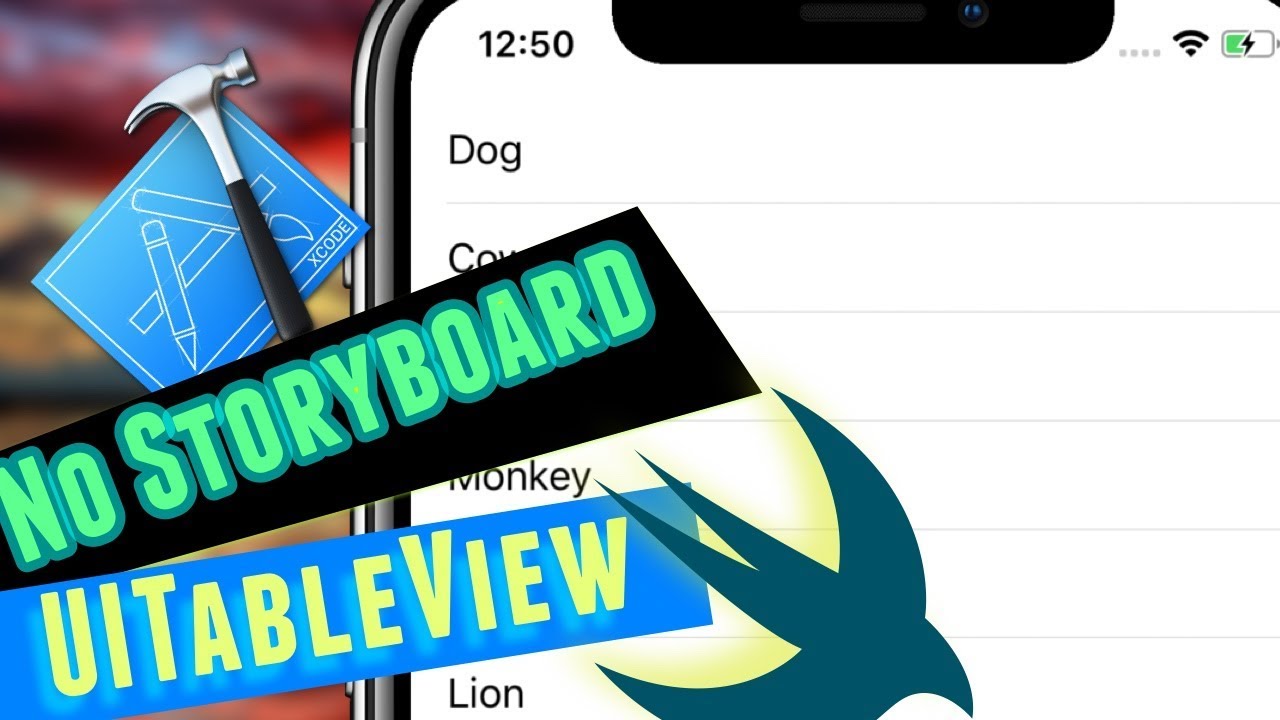 No Storyboard UITableView (Swift 4.1 / Xcode 9.3) - YouTube