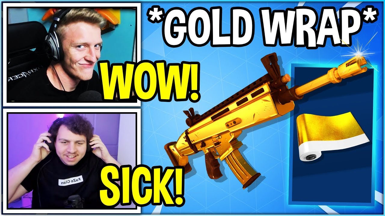 STREAMERS REACT TO *NEW* "GOLDEN GUN WRAP" IN FORTNITE! (RANKED REWARD ...