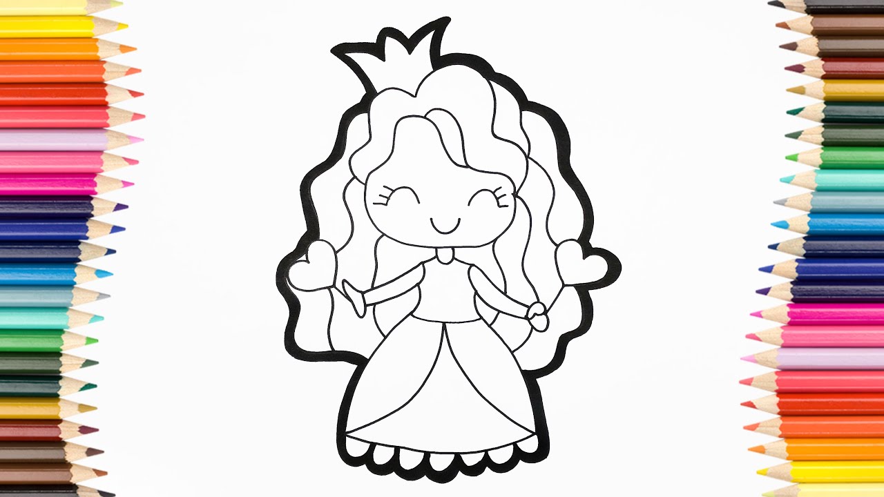 How to Draw a Princess For Kids And Toddlers - YouTube