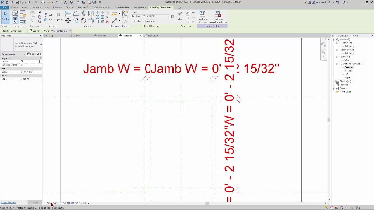 01 Revit Window Family Fixed Adjustable Jamb - YouTube