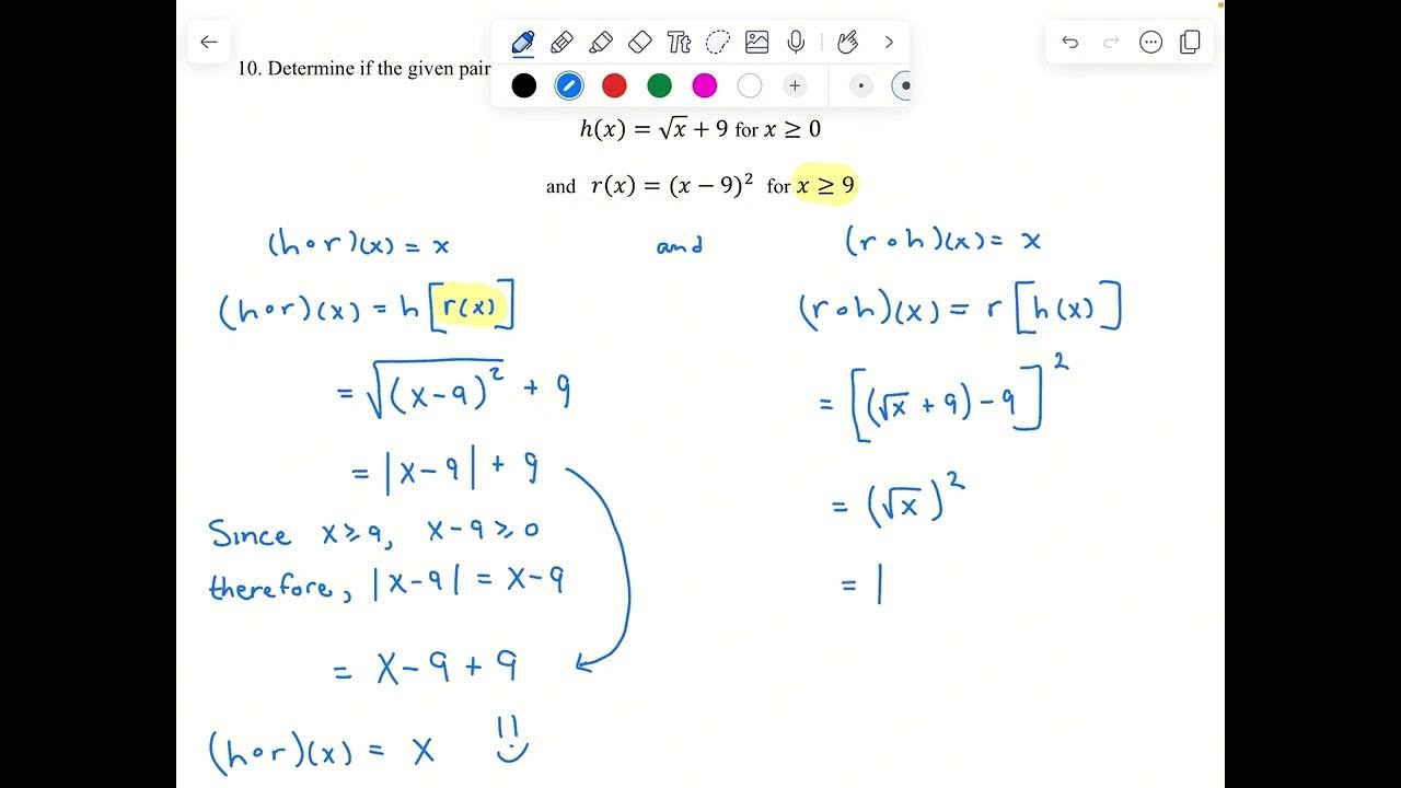MAT151 - Section 3.6d - How to verify two functions are inverses - YouTube