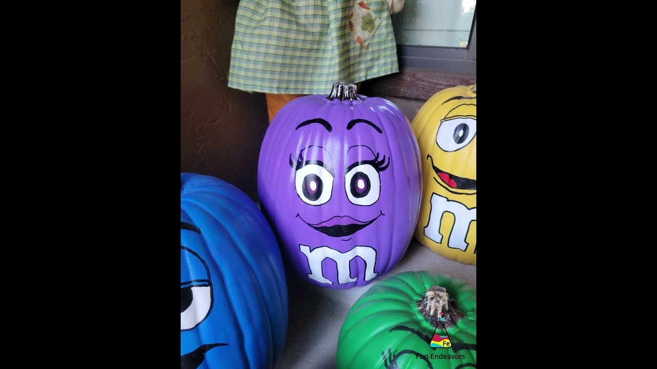 Painted Purple M&M Pumpkin Character #Shorts - YouTube