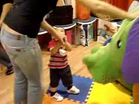 Parker and large stuffed dragon