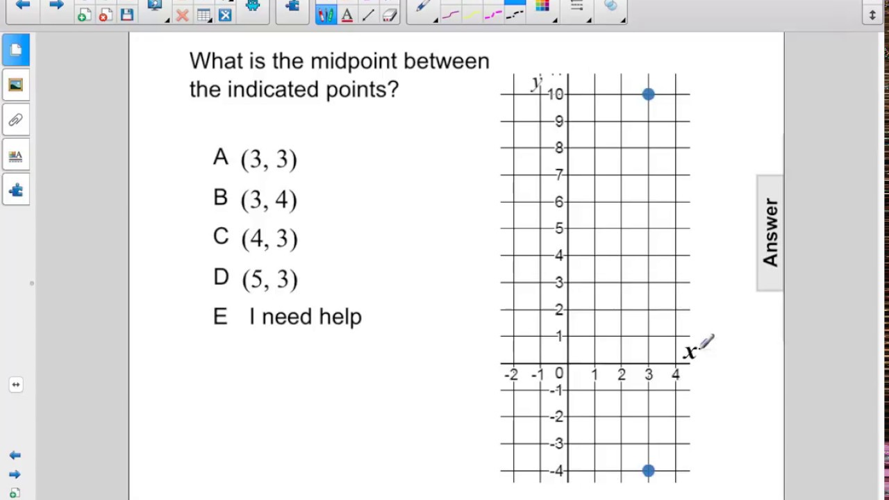 Geometry Analytic Midpoint Formula Q10 - YouTube