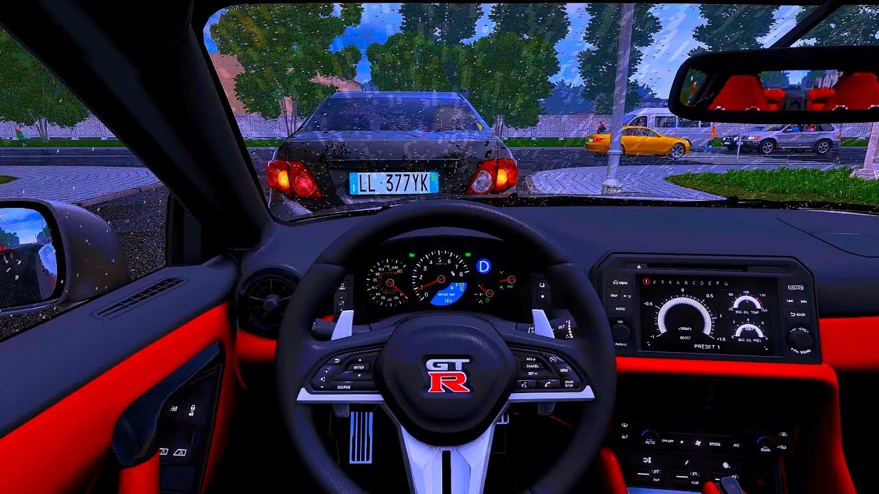 Rainy Day Drive | City Car Driving | Nissan GTR - YouTube