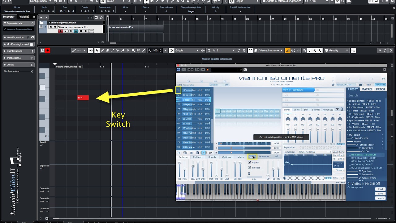 Cubase Pro: Key Switch MIDI DUMP - YouTube