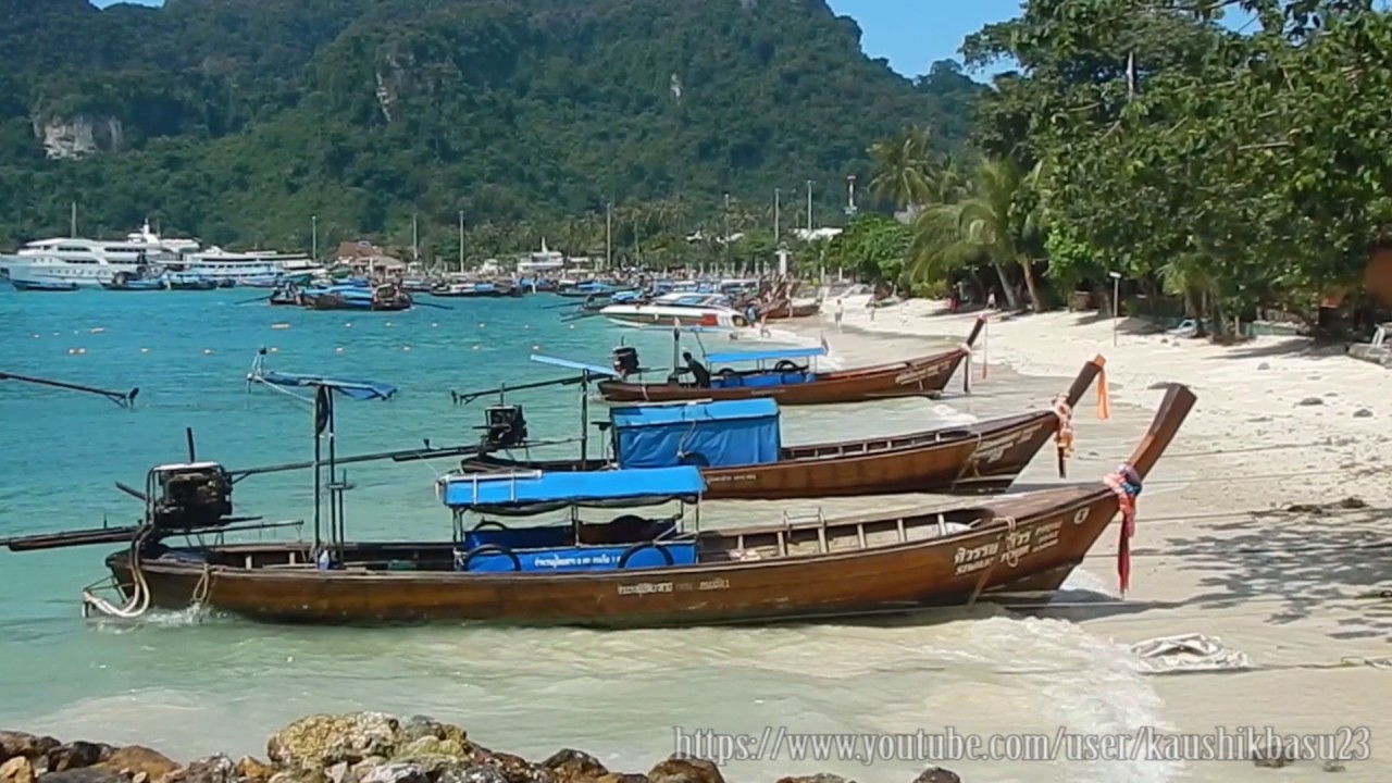 Thailand Tour, Koh Phi Phi Tonsai Pier tour and walk to hotel - YouTube
