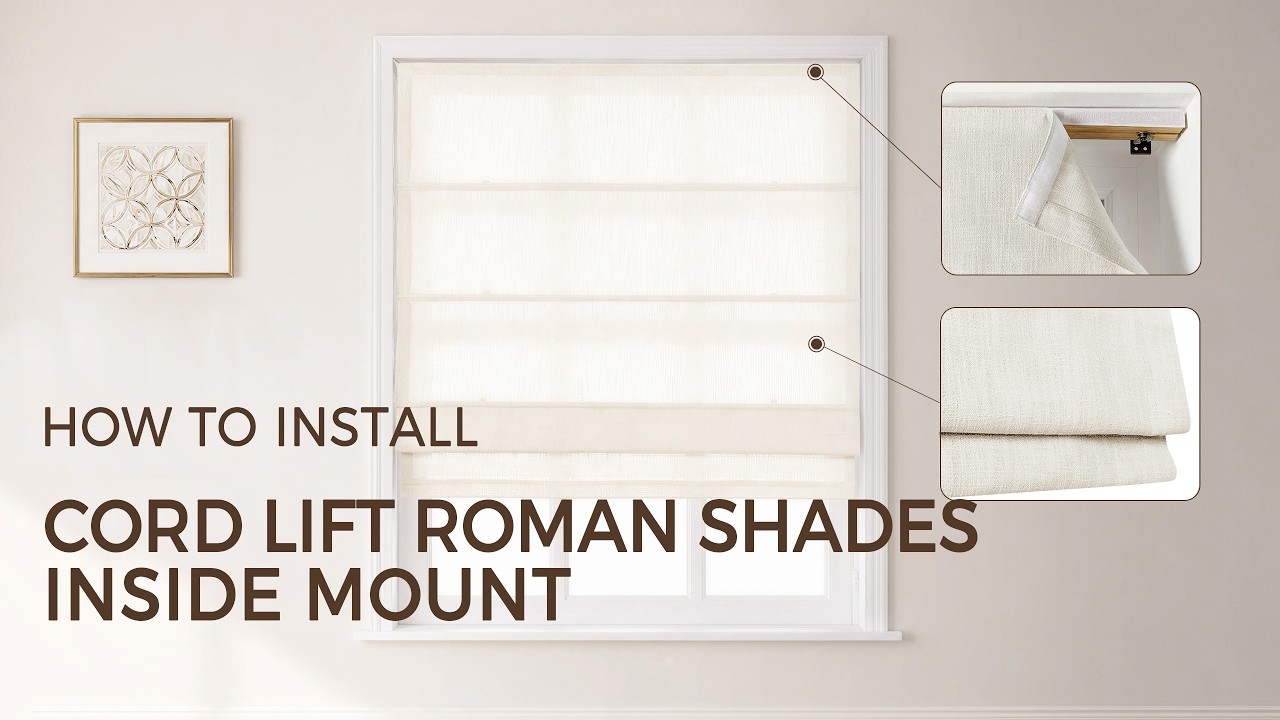 How to Install Cord Lift Roman Shades Inside Mount - YouTube