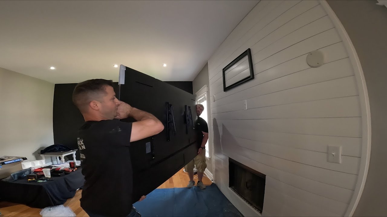 Mounting A 85" TV With A Bunch Of Electrical In The Way - YouTube