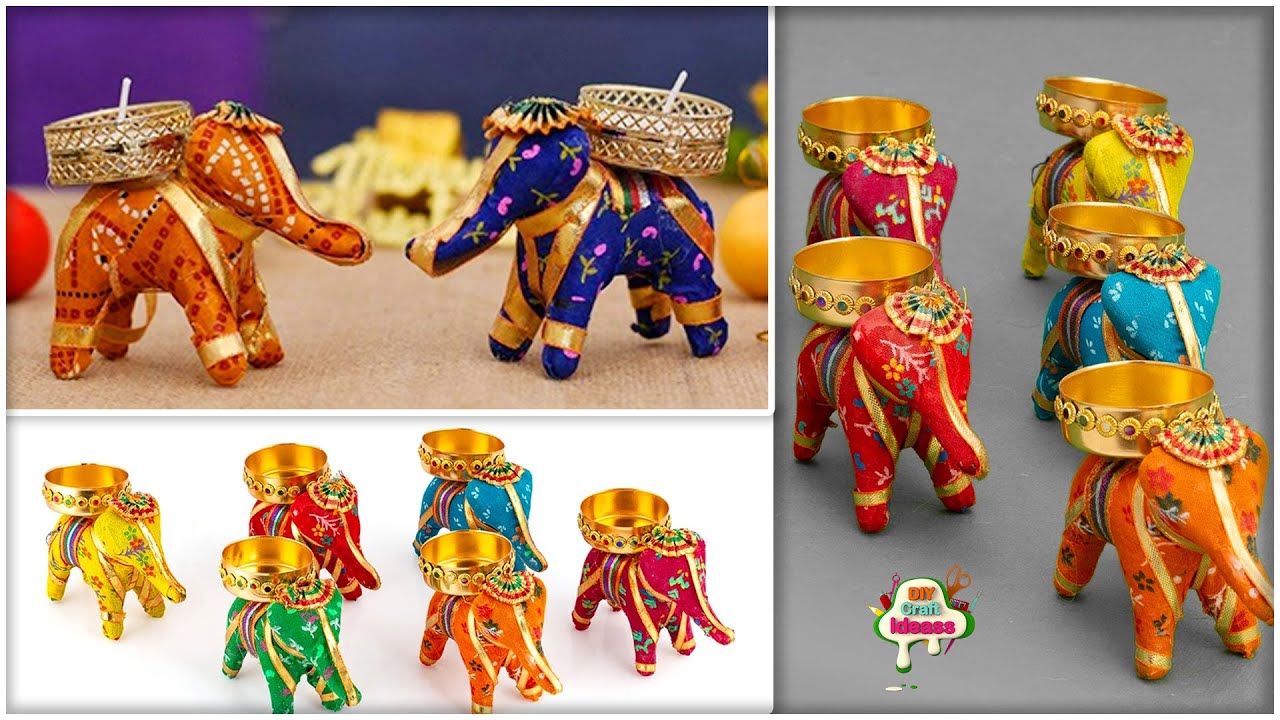 Elephant diy holder Diwali decoration idea | Best out of waste | Arush ...