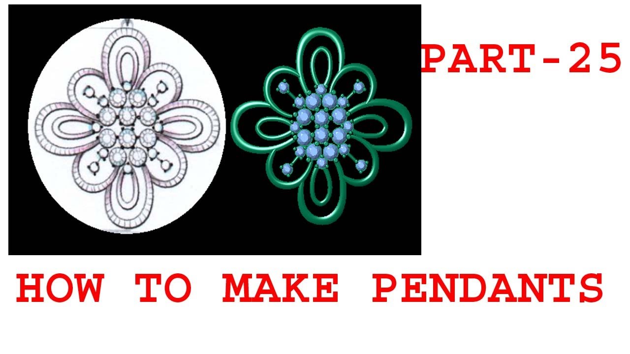 how to create pendant set by jewellery design part-25 - YouTube