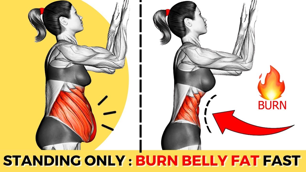 Do This STANDING 15-Min 'FLABBY STOMACH' Workout | Lose Belly Fat Exercises To Reduce Stomach ...