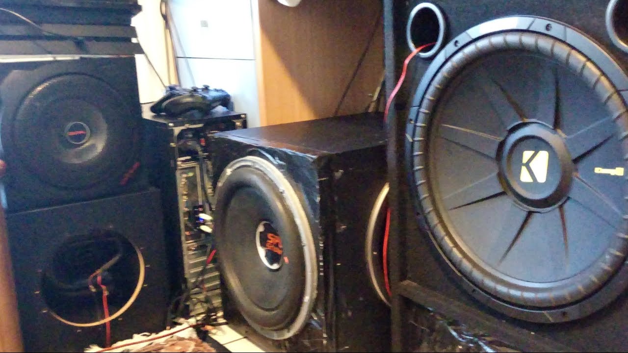 kicker comp d 15'' test (amp: Logitech z906) - YouTube