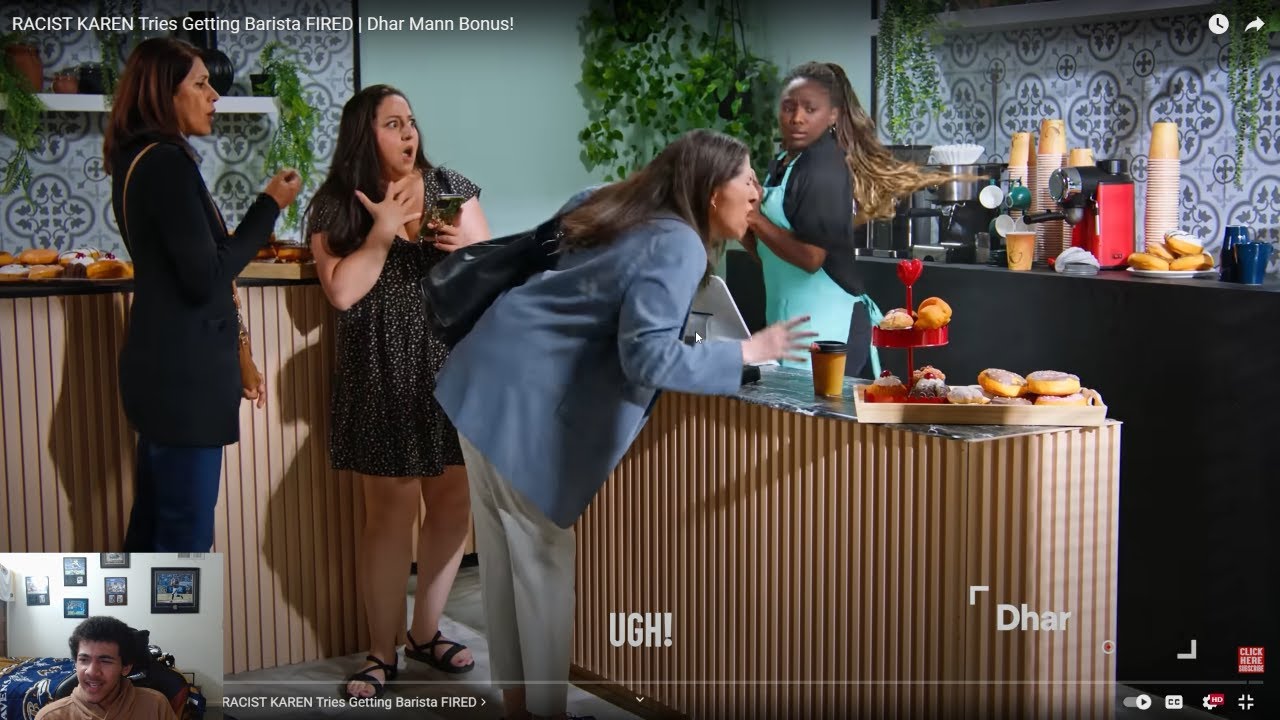 REACTING TO RACIST KAREN Tries Getting Barista FIRED | Dhar Mann Bonus ...