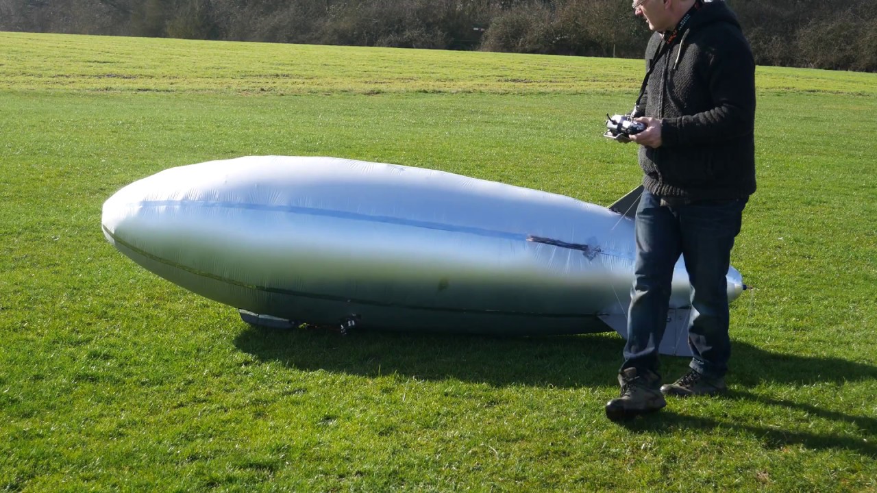RC Airship LED new envelope and ballonet test - YouTube