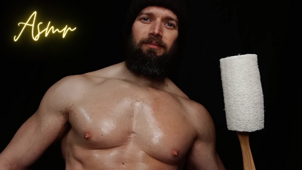 ASMR | Relaxing Male Body Triggers With A Loofah 💪 - YouTube