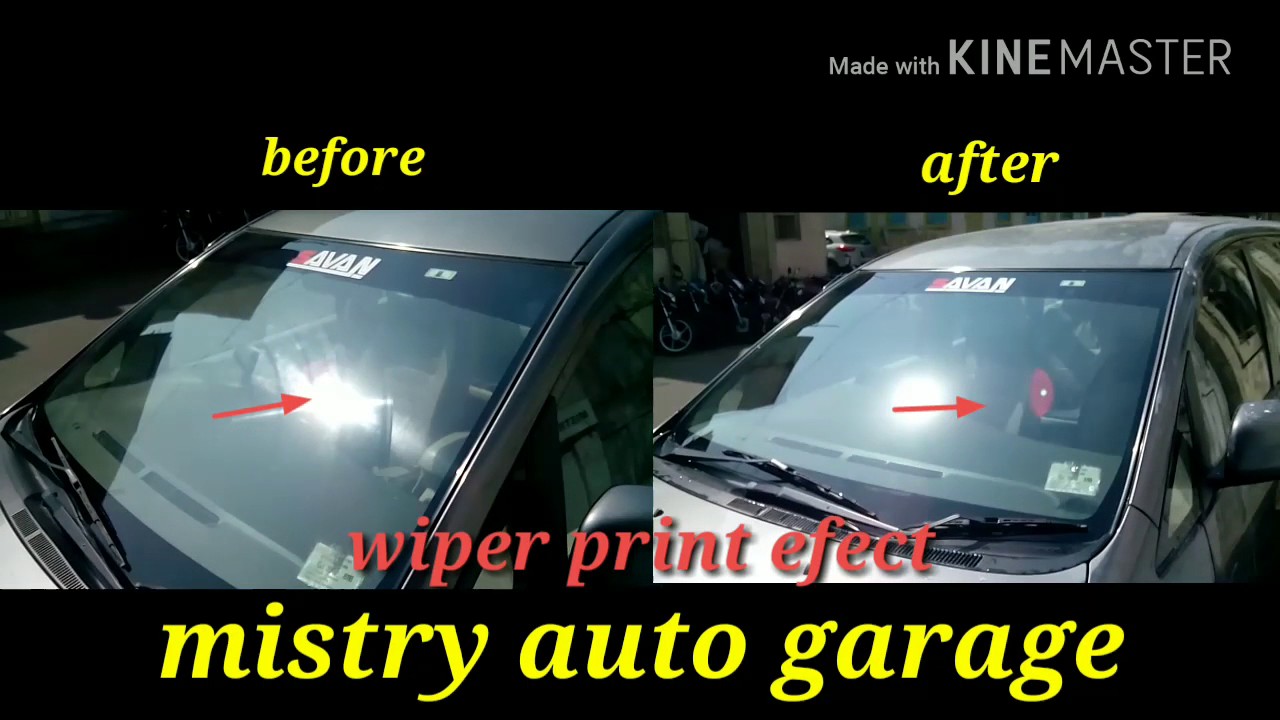 Wiper print on windshield image, - YouTube