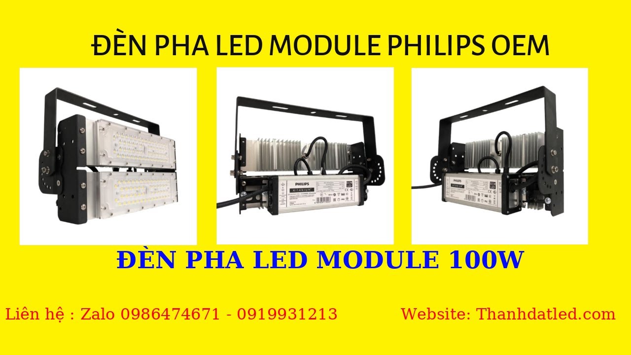 Đèn pha led module smd Philips 100w - YouTube