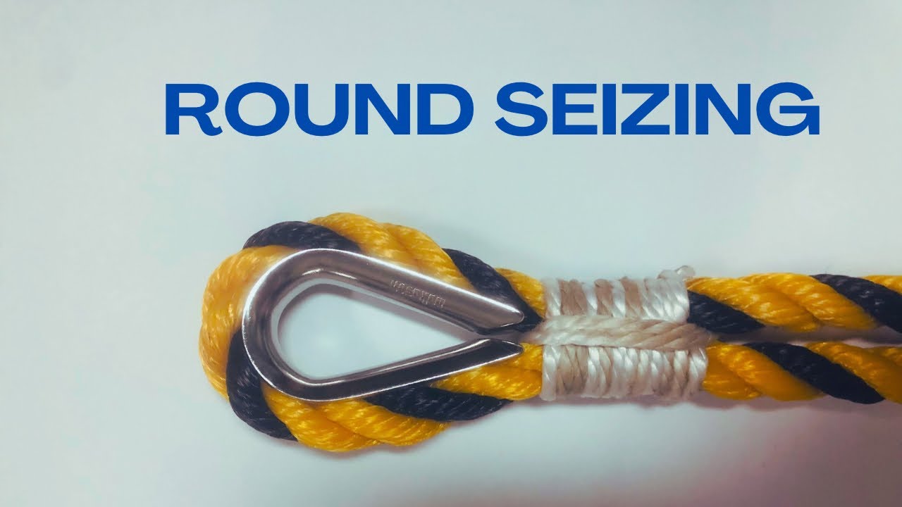 Round seizing making a rope eye with thimble - YouTube