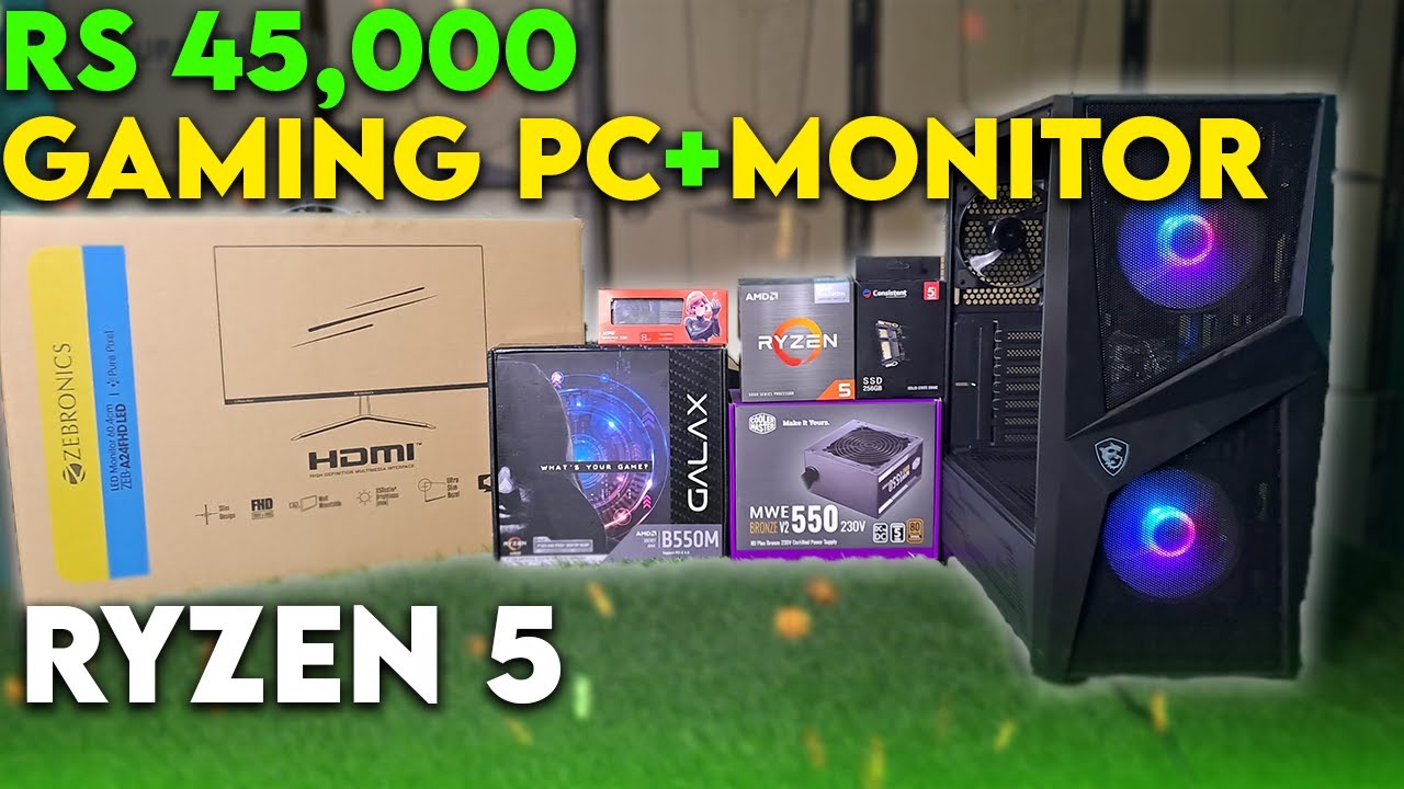 [Full-Setup] Rs 45,000 Gaming PC Build | Ryzen 5 5600G + Monitor ...