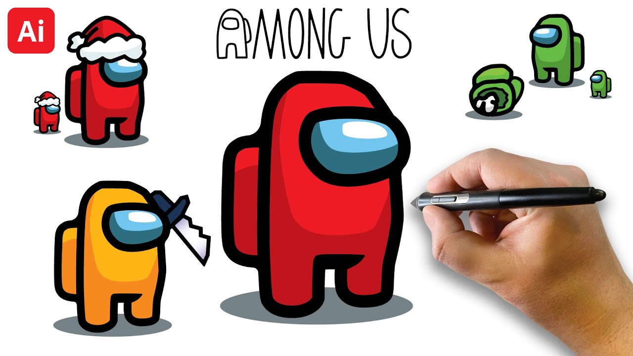 Among Us Vector Illustrator Tutorial - YouTube