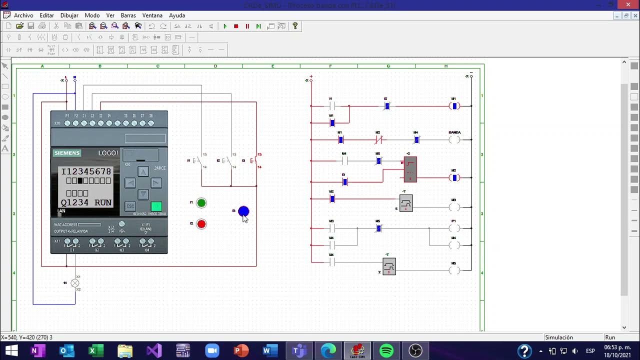 Proceso Banda Transportadora con PLC | Cade_Simu - YouTube