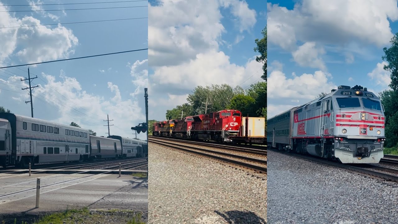 Naperville Railfanning 7/23/25! Ft: CPKC MOW Train, Superliner Deadhead ...