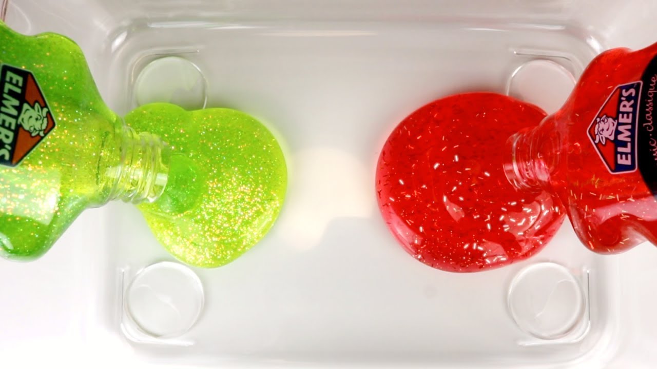 Red Green Slime DIY + Makeup Mixing Makeup Into Slime ! Satisfying ...
