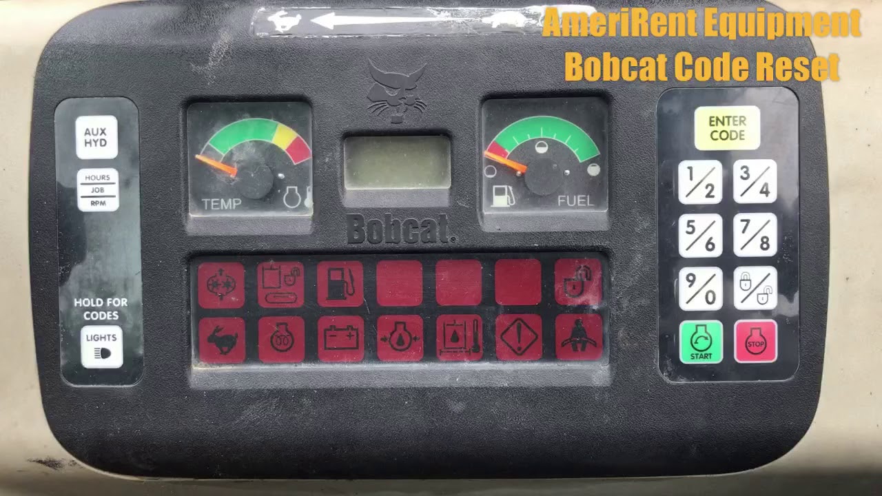 Bobcat Equipment Code Reset Change YouTube