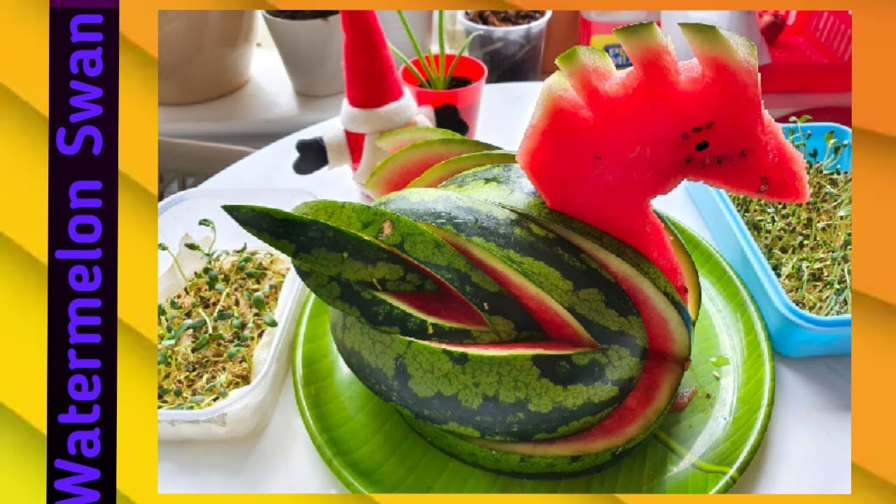 WATERMELON SWAN|How to make a watermelon swan easily| - YouTube