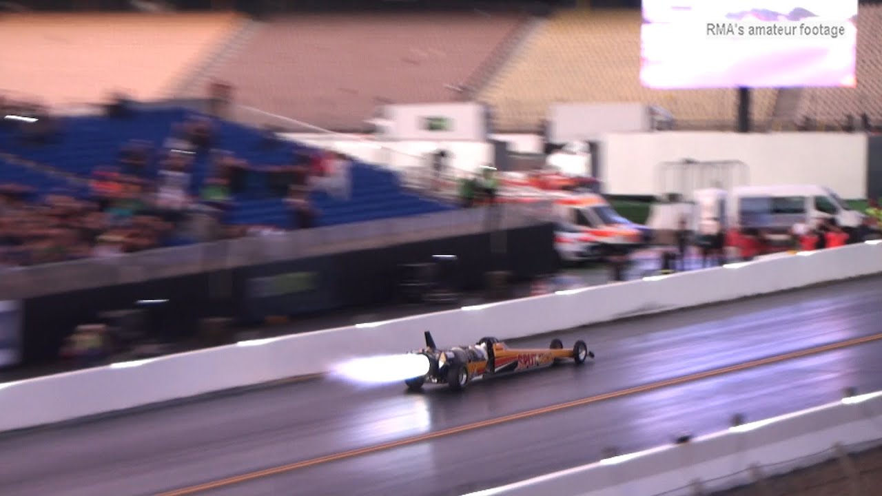 NitrOlympX 2016 - Nightshow - Split Second Jet Dragster - YouTube
