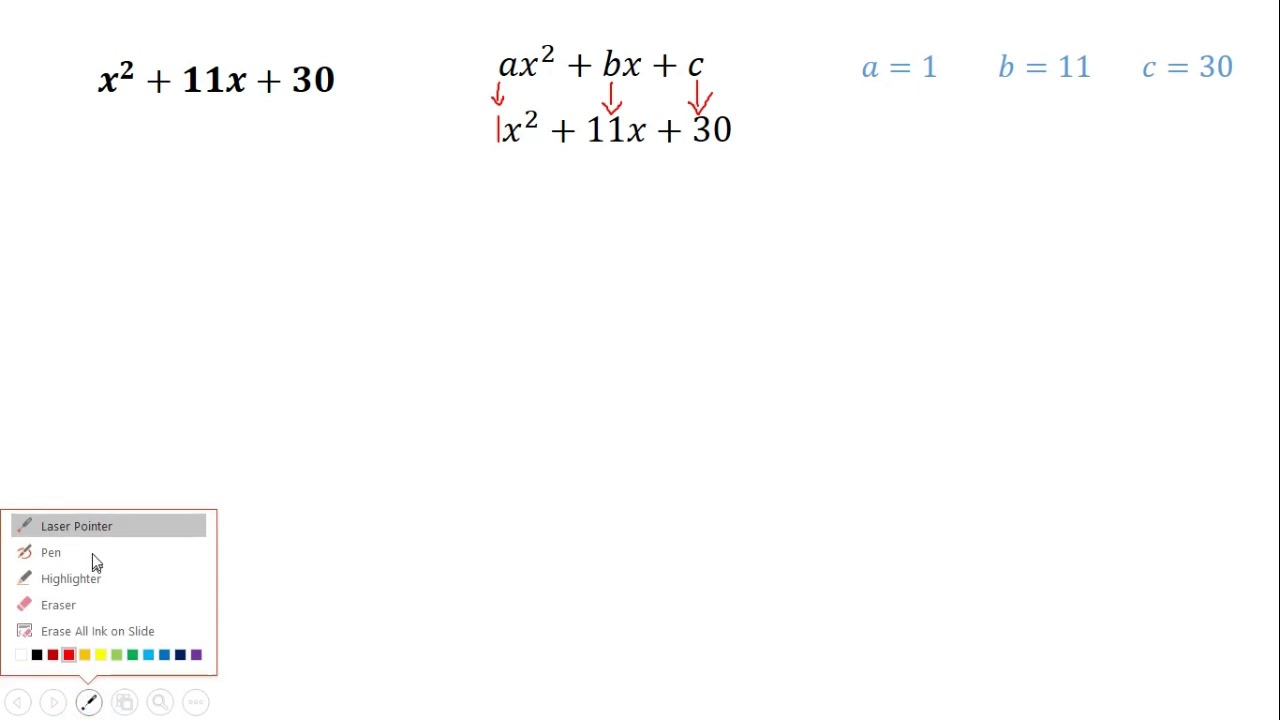 2 Factorizing Quadratic Trinomials QUESTION 1 - YouTube