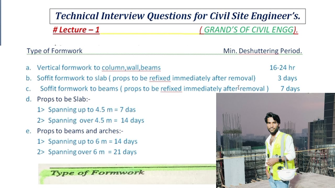 Technical Interview questions for civil site engineer's - YouTube