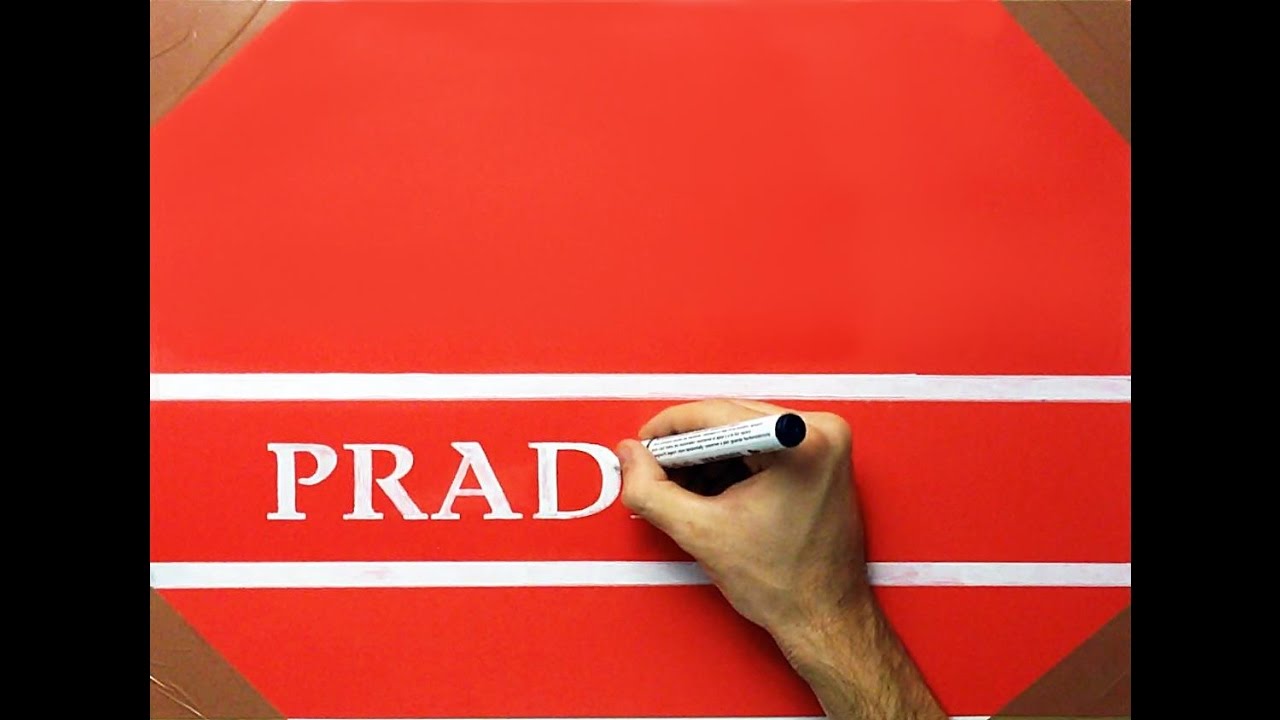 How To Draw Prada Logo - Speed Art Drawing Calligraphy - YouTube
