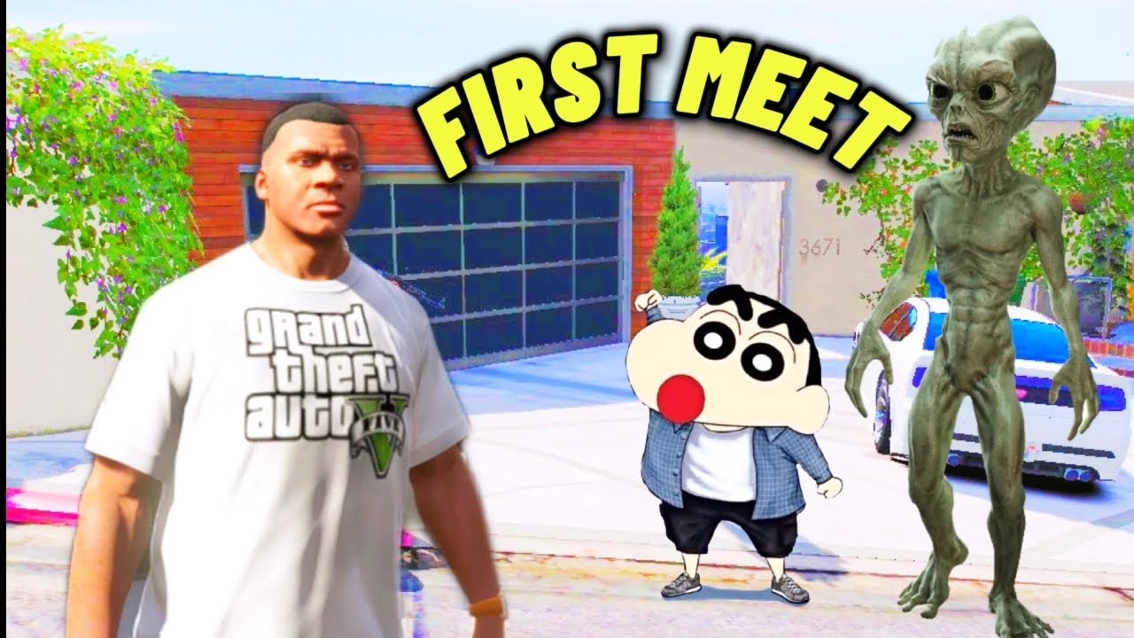 GTA 5 : FRANKLIN FIRST MEET SHIN-CHAN GTA 5 Mods - YouTube