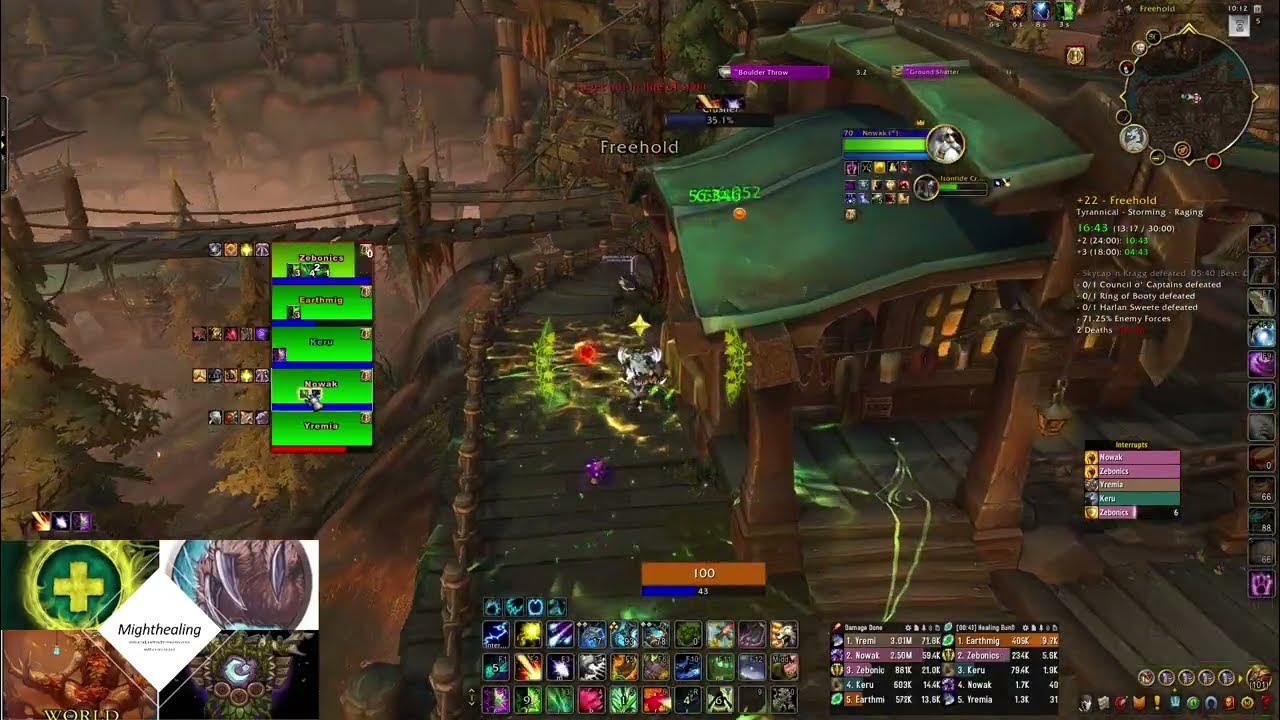 Freehold +22 TYRANNCIAL, STORMING, RAGING Resto Druid PoV. - YouTube