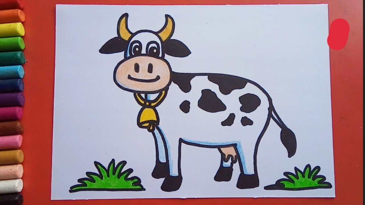 Easy and simple Cow drawing - YouTube