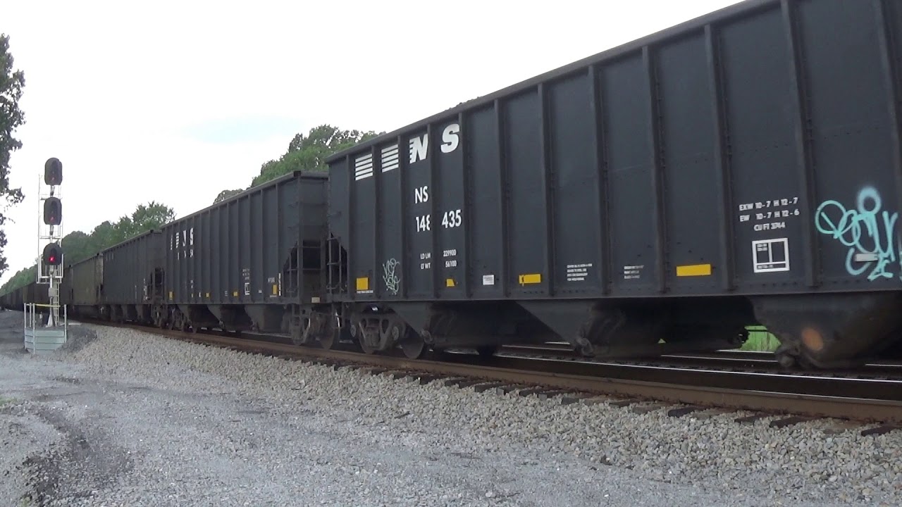 NS 7305 (EMD SD70ACu) leads NS 820 - YouTube