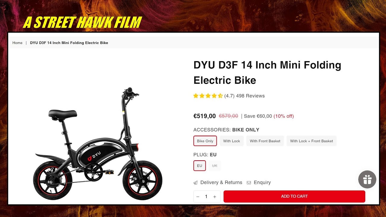 Just ordered the DYU D3F 14 Inch Mini Folding Electric Bike - YouTube