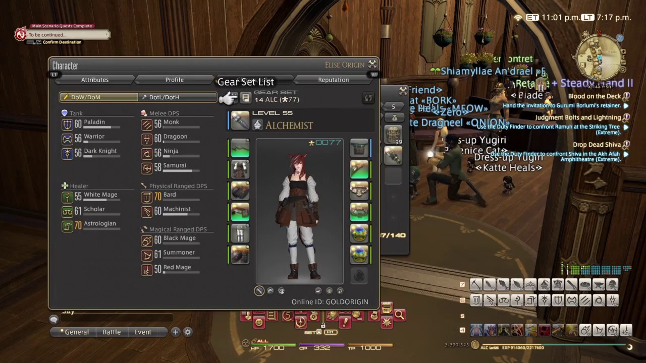 FINAL FANTASY XIV Crafters Gear up Diary towards Lv 60: Lv 54 Alchemist ...
