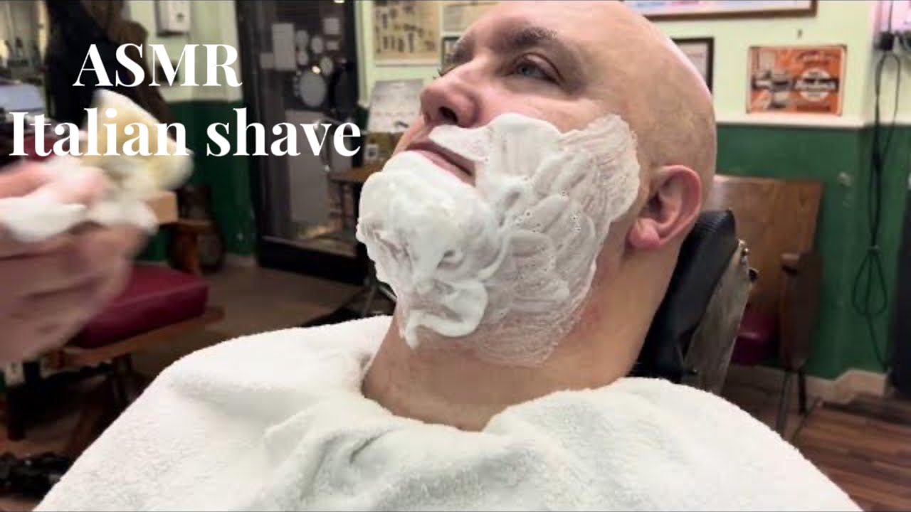 ASMR ITALIAN SHAVE on a student who came from Spain 🇪🇸🪒 - YouTube