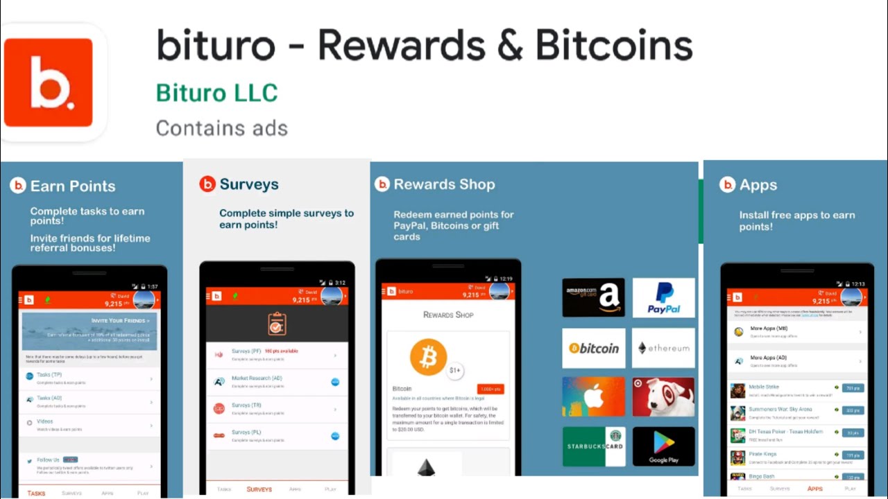 Bituro - Rewards & Bitcoin - YouTube