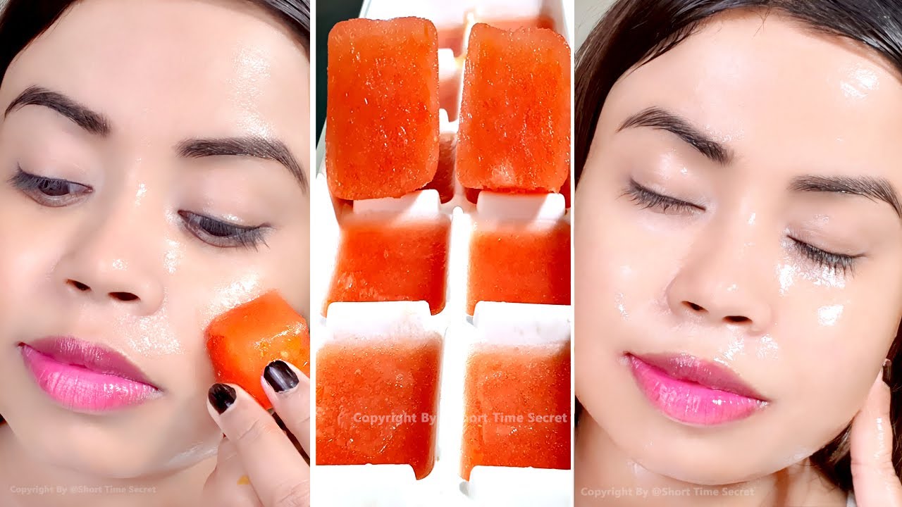 I Rub Tomato Ice Cube & look what happened | Glowing Healthy Skin in ...