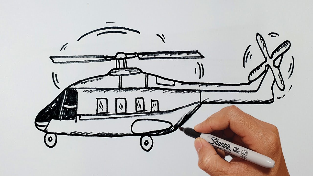 How To Draw A Helicopter Draw Step By Step Yedrawcom How To Draw A